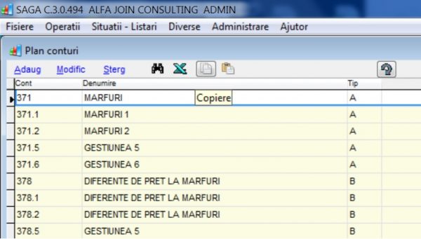 Gestiunea cantitativ valorica in SAGA - Scoala de Contabili