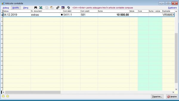 Cum utilizam contul 581 – Viramente Interne? Exemplu in SAGA - Scoala ...
